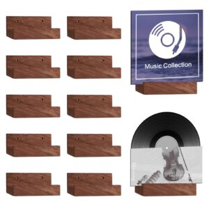 clothmile 2.68 inch 10 pcs vinyl record holder wall mount floating wooden album record holder wall record holder vinyl record shelves record for displaying daily lp cd listening vintage home decor