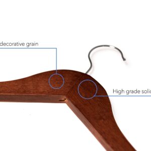 Topline Classic Wood Shirt Hangers - Mahogany Finish (20-Pack)