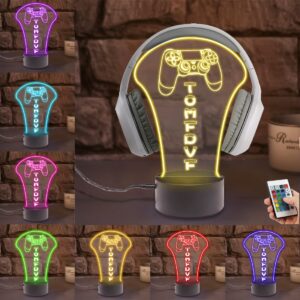 xiao.z personalized headphone stand with light, custom name gamertag sign, custom headset holder night light,gamer name led neon sign,christmas valentine's day gamer boyfriend gift,gamer accessories