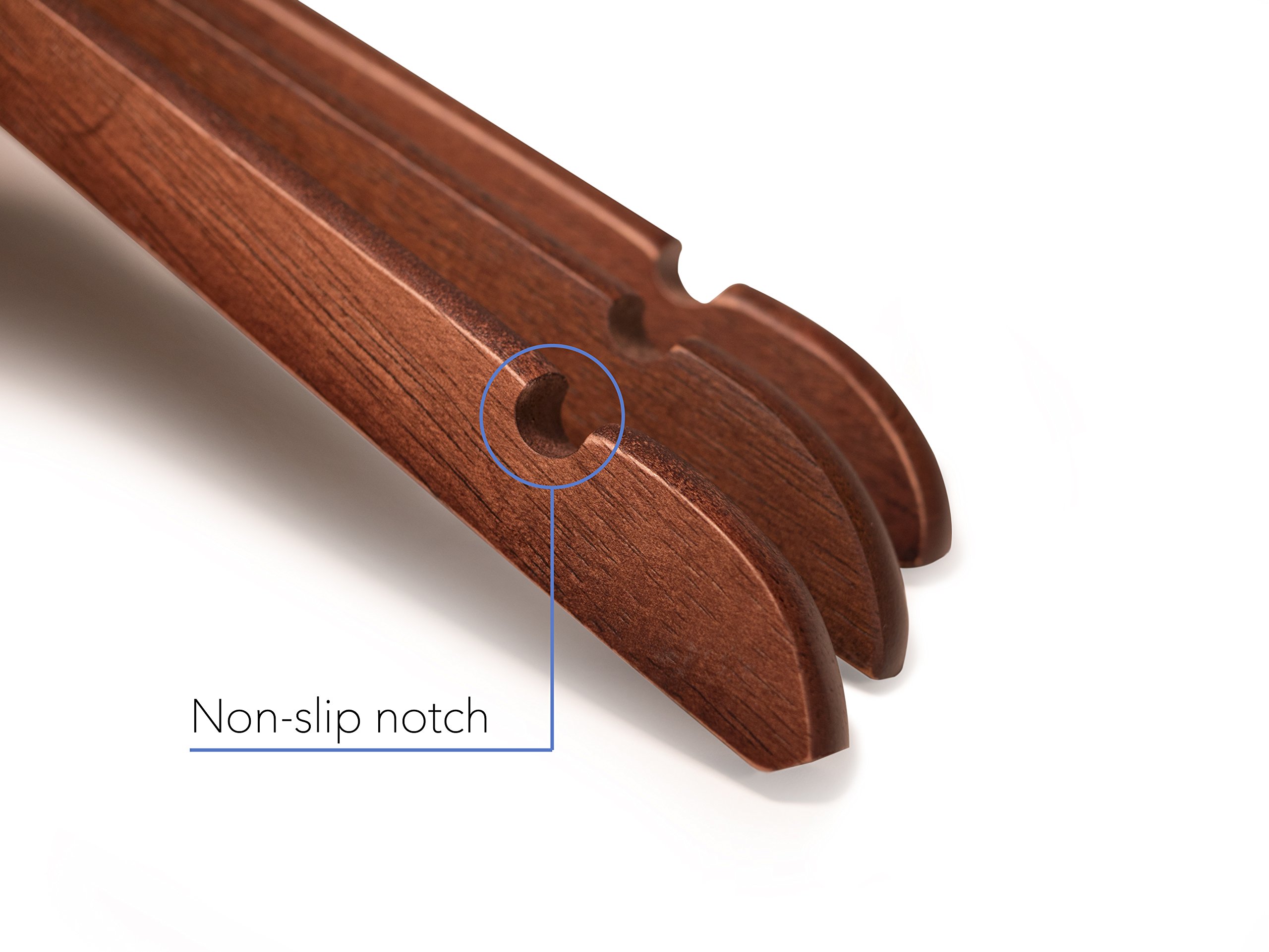 Topline Classic Wood Shirt Hangers - Mahogany Finish (20-Pack)