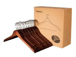 topline classic wood shirt hangers - mahogany finish (20-pack)