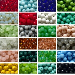 Svartur Bead Board with Beads, 1200 Pcs 8mm Glass Beads & Bead Board with case, Complete Jewelry Making Beading Set