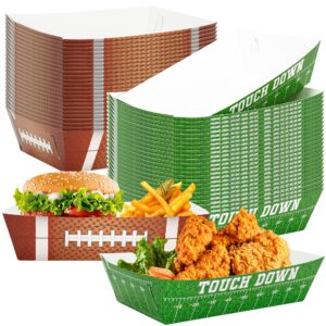 helimoto 50pcs super bowl party supplies, football paper snack tray, large disposable food tray, party snacks serving trays for taco fries hot dog super bowl decorations 2024 party favors table decor