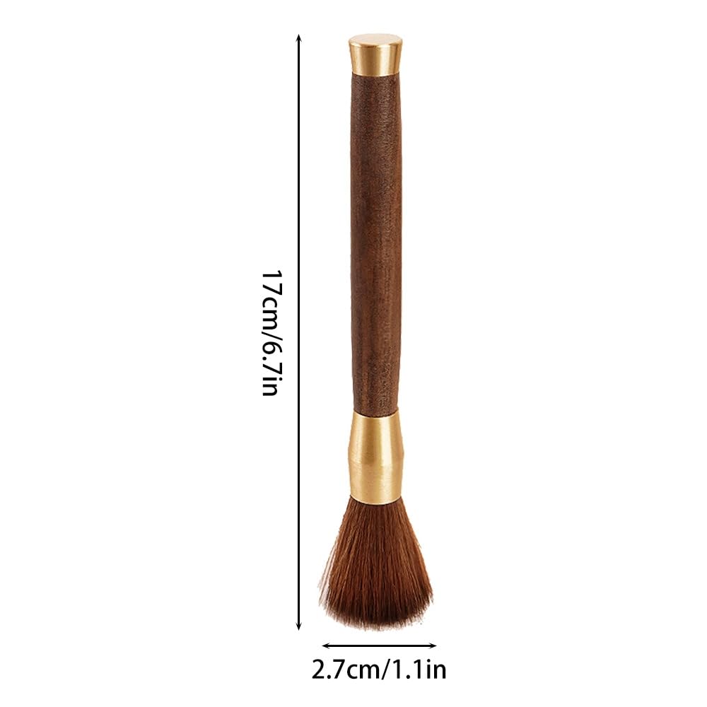 2PCS Coffee Brush, Coffee Grinder Cleaning Brush Machine Cleaning Tool with Wood Handle & Natural Soft Bristles for Home Kitchen