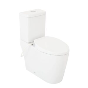 Signature Hardware 481676 Grayvik 1.28 GPF Two Piece Elongated Toilet - Bidet Seat Included, ADA Compliant - White