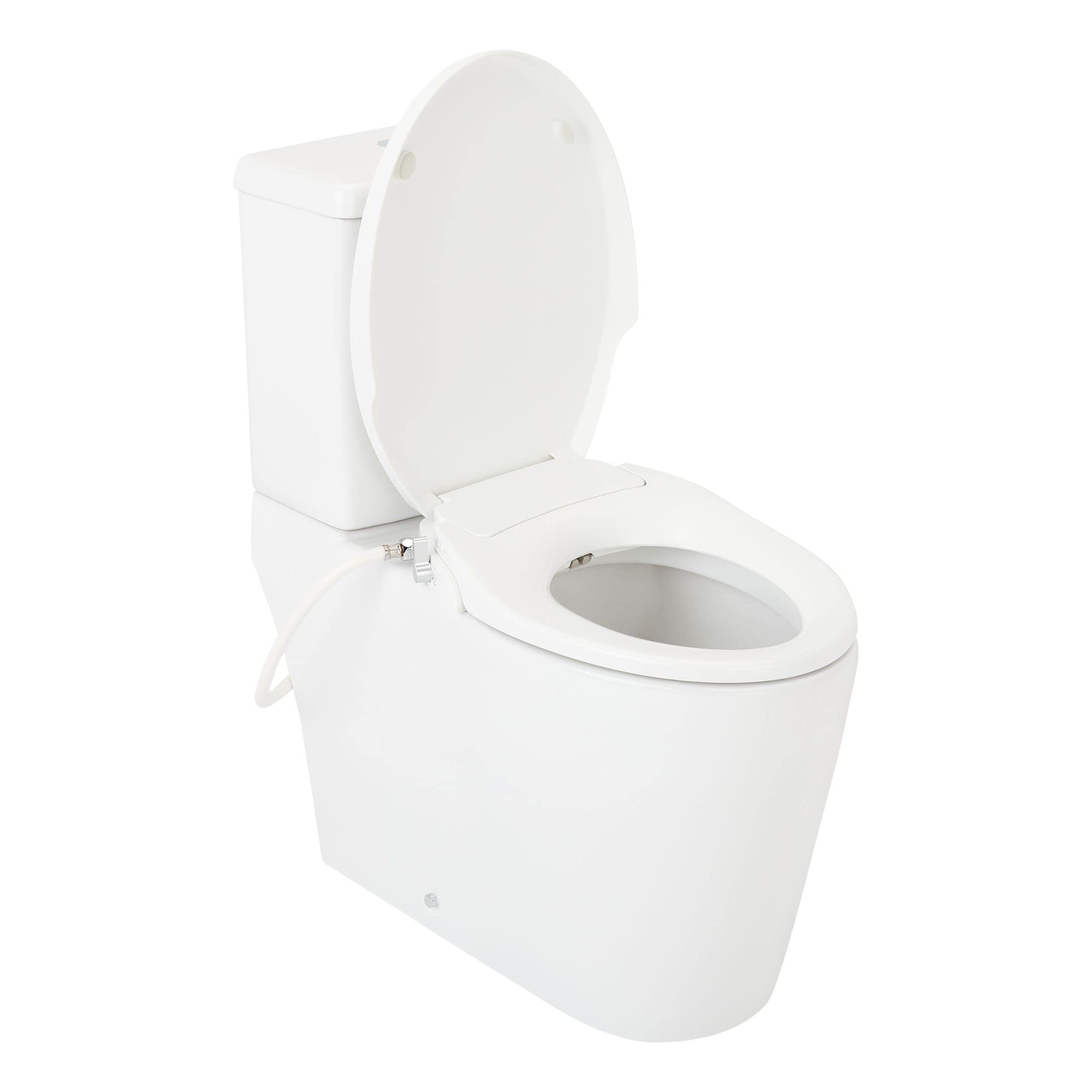 Signature Hardware 481676 Grayvik 1.28 GPF Two Piece Elongated Toilet - Bidet Seat Included, ADA Compliant - White