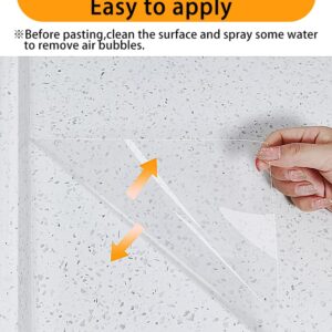 Electrostatic Absorption Countertop Protective Film 17.3inch*16.4FT Transparent No Glue Removable Oil-proof Contact Paper for Horizontal Smooth Surface Protector Smooth Furniture Tabletop Surface