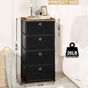 LUKYTOWER Fabric Storage Drawers Dresser and Chest of Drawers, Small Dresser with Drawers Unit, Sturdy 4 Drawer Dresser for Closet, Fabric Storage Bin Organizer