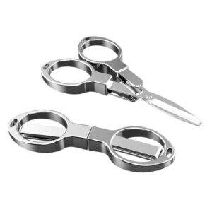 yvaog folding scissors, safe portable travel mini scissors, stainless steel retractable small scissors for home office, safe portable travel scissors, 2 piece set