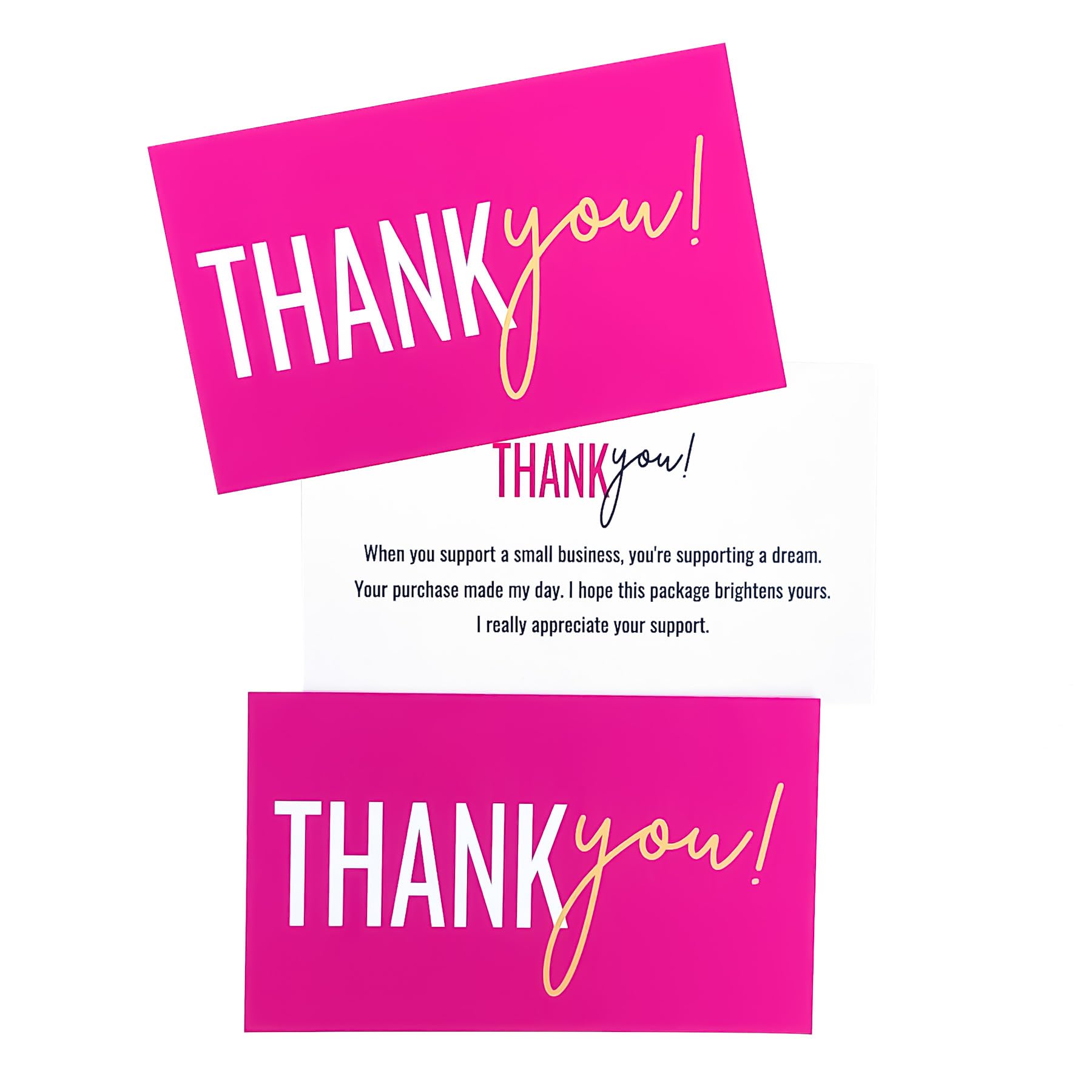 RXBC2011 Gratitude Glow Thank You Cards Hot Pink and Gold appreciation Pack of 100