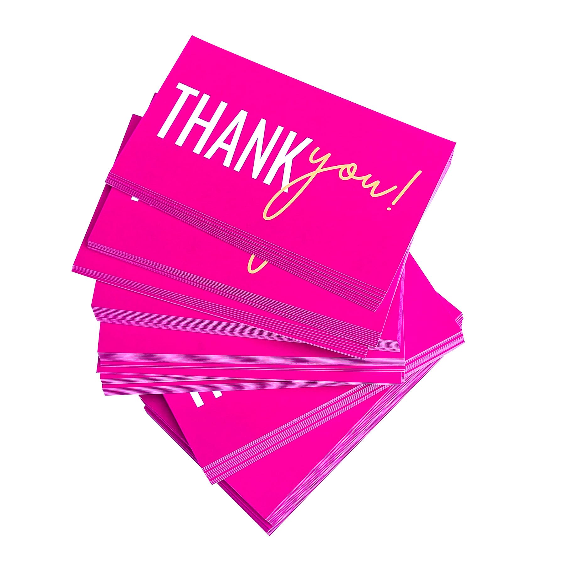 RXBC2011 Gratitude Glow Thank You Cards Hot Pink and Gold appreciation Pack of 100