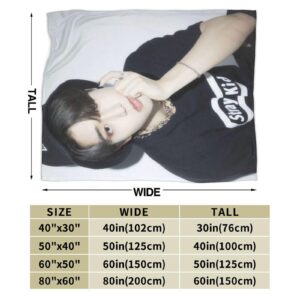 Blanket Stray Kids Han Ji Sung Soft and Comfortable Wool Fleece Throw Blankets for Decor Sofa Office car Home,Cozy Plush Camping Yoga Travel Decoration Beach Blanket Gift