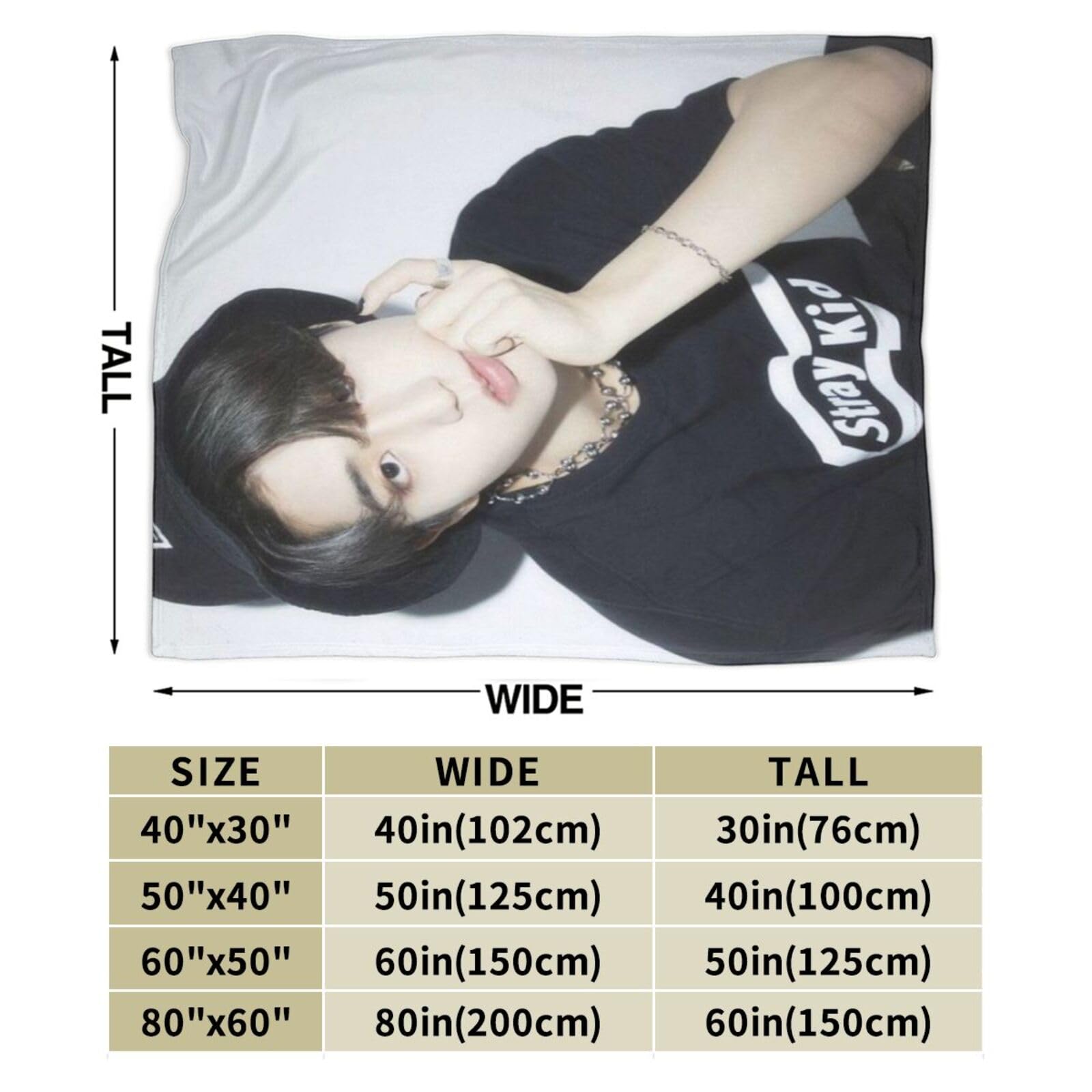 Blanket Stray Kids Han Ji Sung Soft and Comfortable Wool Fleece Throw Blankets for Decor Sofa Office car Home,Cozy Plush Camping Yoga Travel Decoration Beach Blanket Gift