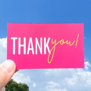 RXBC2011 Gratitude Glow Thank You Cards Hot Pink and Gold appreciation Pack of 100