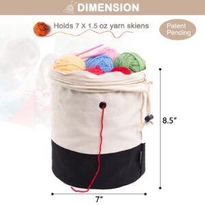 MYBAGZING Small Yarn Bag, Canvas Crochet Bag Organizer, Knitting Bag, Mini Yarn Storage Bags Yarn for Crocheting, Yarn Holder for Crochet Beginner,Knitting & Crochet Supplies