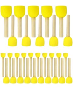 wafjamf 30 pcs assorted size round sponges brush set 4 sizes diy painting tools- yellow