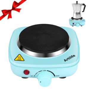 artilife mini hot plate small hot plate,small hot plate electric mini,mini hot plate electric,cast iron electric hot plate,perfect size for moka pot (500w mini hot plate)