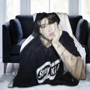 blanket stray kids han ji sung soft and comfortable wool fleece throw blankets for decor sofa office car home,cozy plush camping yoga travel decoration beach blanket gift