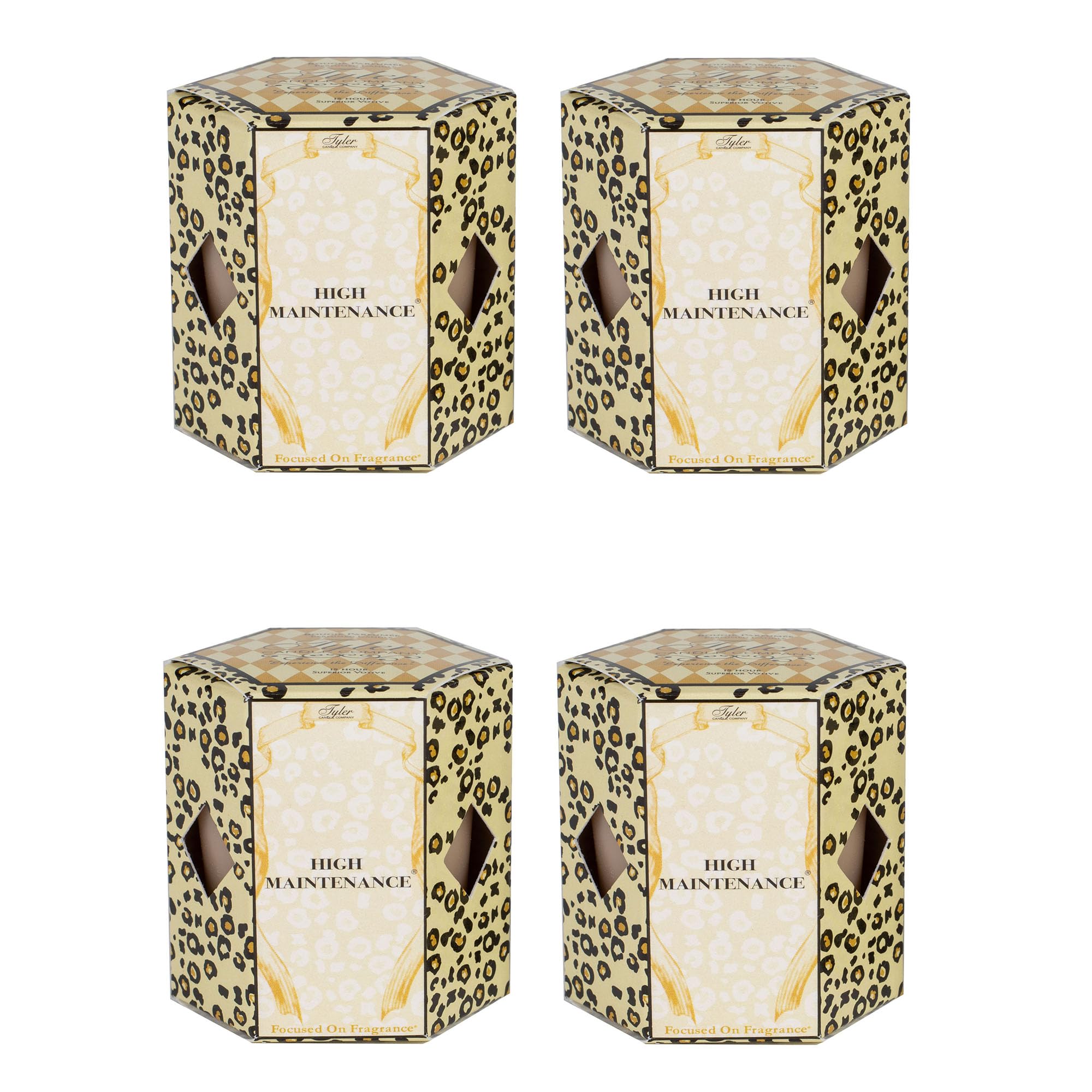 Tyler Candle Company 16054 HIGH Maintenance 2 Ounce Boxed Votive Candle, Pack of 4