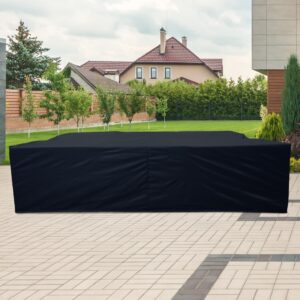 xizzi patio furniture covers square table and chair cover-210d black silver coated waterproof outdoor sectional sofa set cover fits up to 110"l x 84"w x 28"h,black