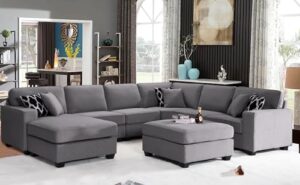 legend vansen 137'' flexble combination reversible moddule upholstery sofa couch sectional, dark grey