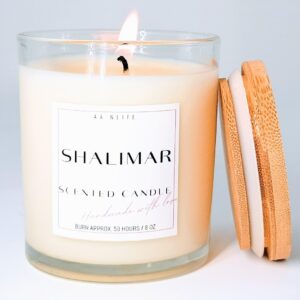 Scented Candle Shalimar # Perfume Version, Elegant Womens Fragrances, Gifts for Women, Home Luxury Scents, Aesthetic Home Decor, Organic Coconut Wax Candles, Long Lasting Clean 50 Hour Burn, USA