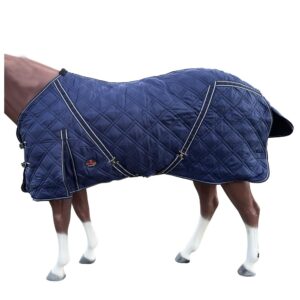 hilason western horse stable blanket quilted | horse blanket | horse blankets for winter | water resistant stable blankets for horses | blankets for horses | blue | 78 inches