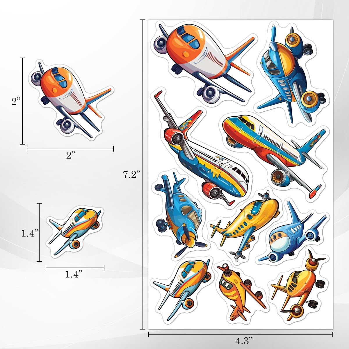 Pack 50 Pcs Airplane Stickers for Water Bottles Waterproof Laptop Luggage Computer Scrapbooking Cups Teens Adults Girls Boys Students Aesthetic Sticker Packs Small Vinyl Decals