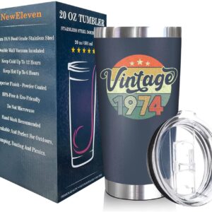 NewEleven 50th Birthday Gifts For Men Women - 1974 50th Birthday Decorations For Men Women - Gifts For Men Women Turning 50-50 Year Old Gifts For Men, Women, Mom, Dad, Wife, Husband - 20 Oz Tumbler