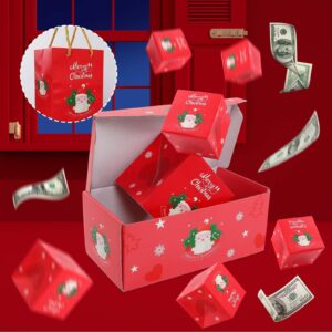 Gocikiko Surprise Gift Box Explosion for Money, Christmas Surprise Gift Box Explosion, Folding Bouncing Red Gift Box Pop-Up Explosion Gift Box for Christmas Birthday Anniversary New Year (10 Box Red)