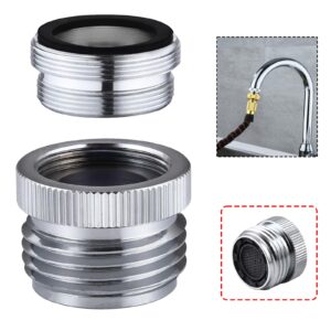 snutuya faucet adapter with aerator, sink faucet to garden hose adapter, faucet adapter to garden hose for kitchen and bathroom, hose attachment to sink，3/4" ght thread chrome.