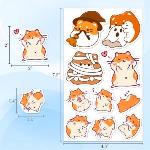 Pack 50 pcs Cute Animal Hamster Stickers for Water Bottles Waterproof Laptop Luggage Computer Cups Phone case Teens Adults Girls Funny Aesthetic Sticker Packs Small Vinyl Decals