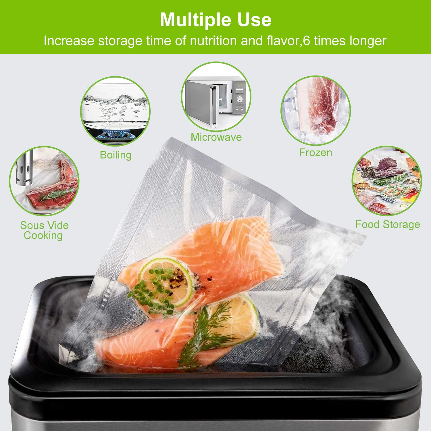 MAGIC SEAL Vacuum Sealer Bags, 3 Rolls 12’’ × 16.4’ Textured Vac Seal Bags for Food Storage or Sous Vide, BPA Free, Commercial Grade - NOT Work with MAGIC SEAL MS175 Vac Sealers