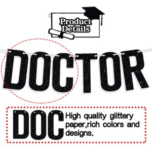 There's a Doctor in The House Banner, Congrats Doctor/Future Doctor, 2024 Medical College Graduation Party Decorations Supplies, Gold Glitter