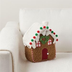 longrush gingerbread house merry christmas throw pillow