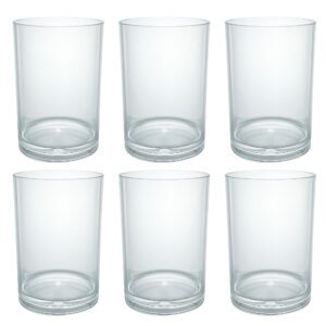 aoyite 12 oz clear drinking cups, unbreakable highball glasses set of 6, reusable stackable water tumblers, bpa free dishwasher safe