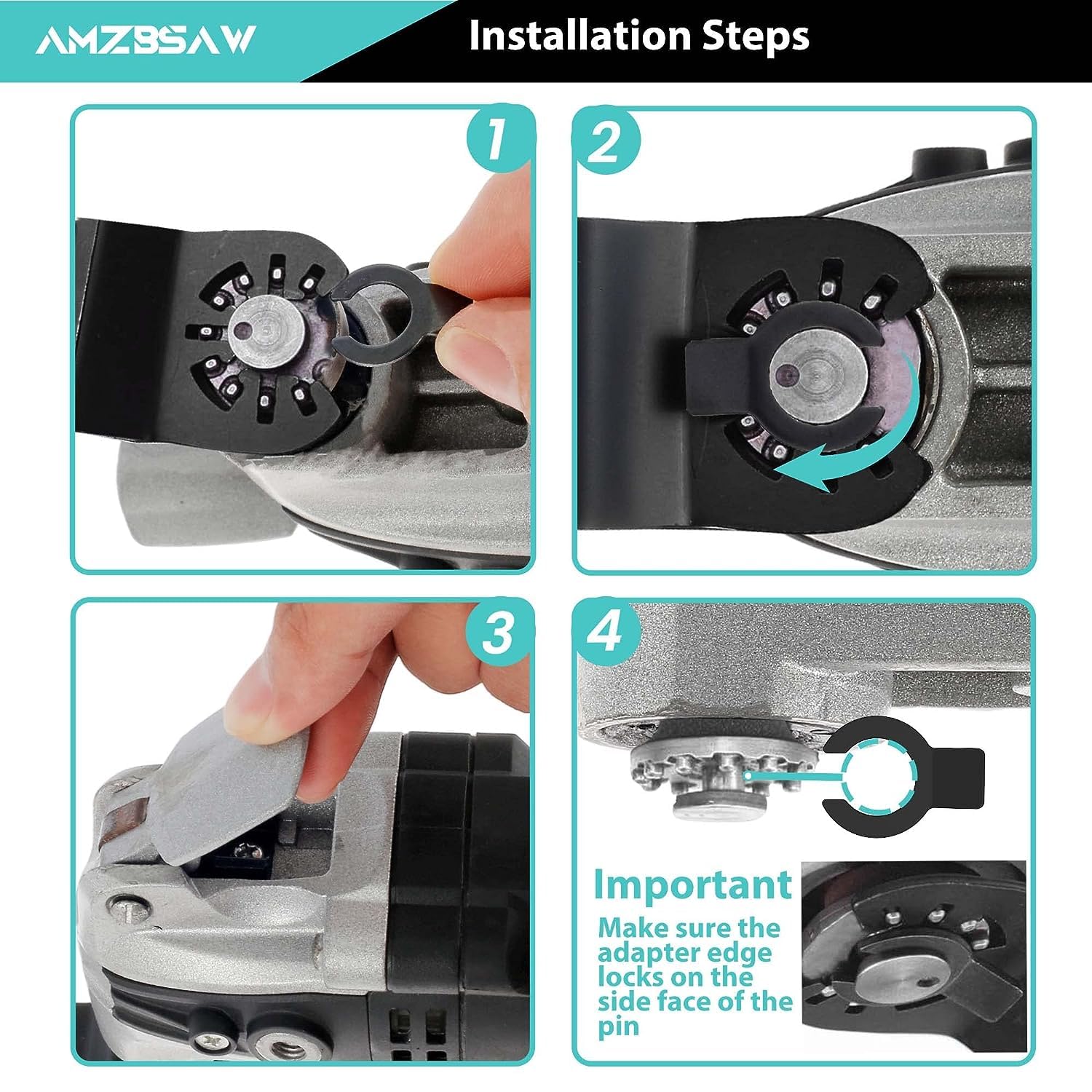 AMZBSAW 18 PCS Titanium Oscillating Tool Blade Metal Cutting, 4 Types Professional Oscillating Saw Blades for Metal Nails and Wood Plastic, Multi Tool Blades Kits Fit Bosch Dewalt Ryobi Milwaukee