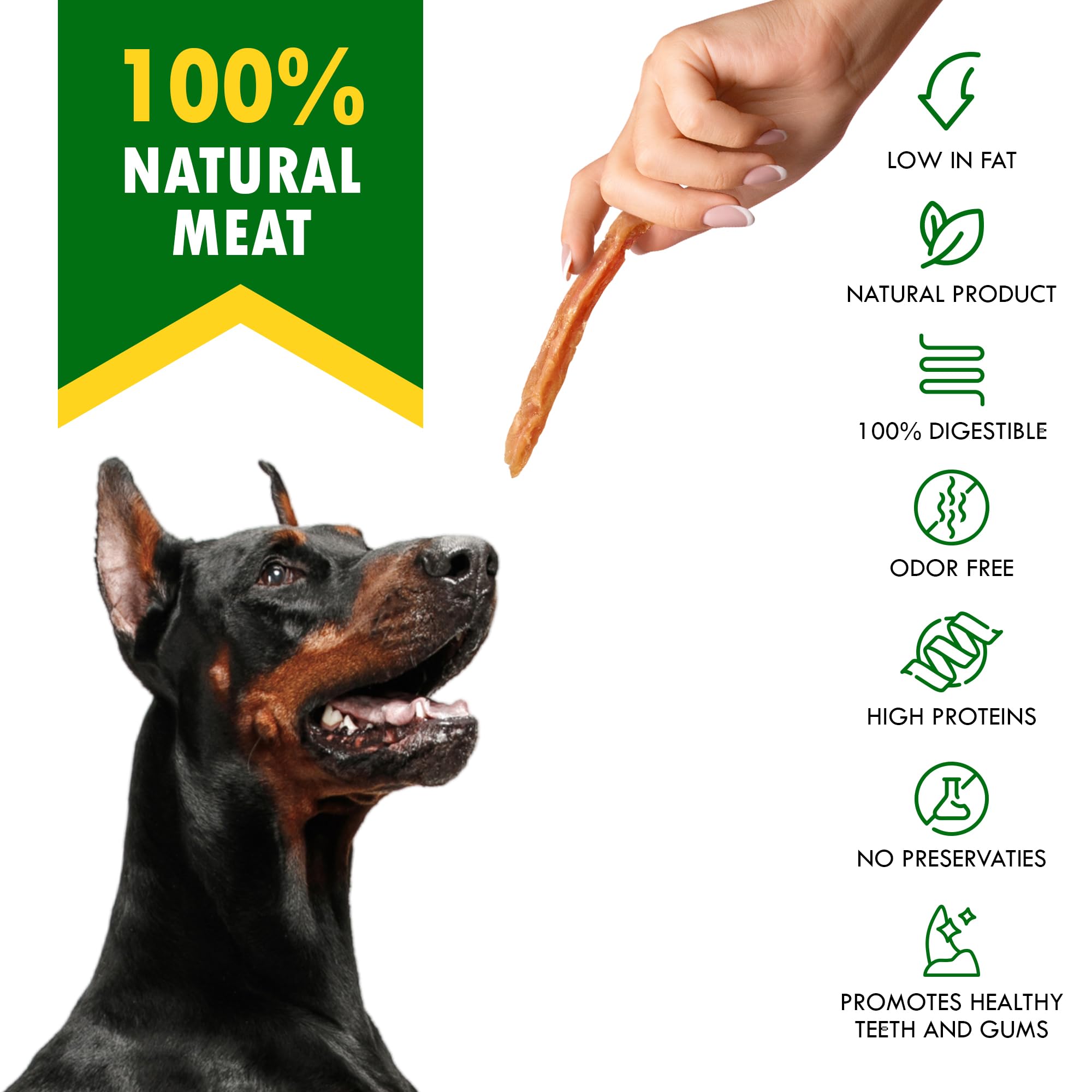 Beloved Pets Chicken Jerky Strips Dog Treats - Human Grade Meat Sticks - Natural Pet Dried Snacks Rawhide - Free - Long Lasting Chews for Large & Small Dogs - Best for Training & Healthy Teeth