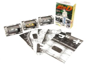 kyosho 1/64 initial d cartoon style painting edition, set of 3, complete product