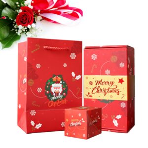 surprise box gift box for money, surprise gift box explosion,2024 newly merry christmas surprise gift boxes,folding pop-up explosion gift box for birthday anniversary valentine proposal (red christmas)