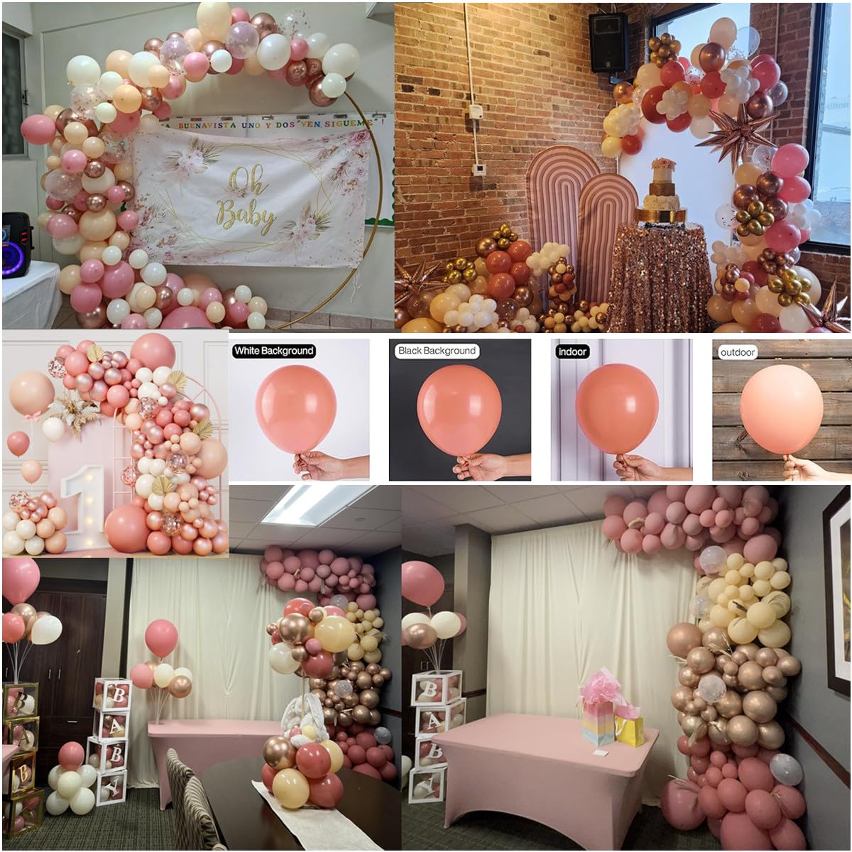 151Pcs Blush Pink Balloons Garland Arch Kit, Retro Dusty Pink Nude Rose Gold Ivory White Confetti Latex Balloons for Girls Baby Shower Garden Tea Party Bachelorette Birthday Wedding Decorations