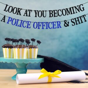 Congrats Officer Banner, Future Police Officer Hanging Decorations, Class of 2024, Glittery Happy Graduation Party Decorations Backdrop Gifts