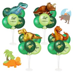 hoemwarm dino balloons dinosaur balloons stand kit for table centerpiece dinosaur foil balloons for birthday childrens party jungle jurassic dinosaur themed decoration for kids baby shower supplies