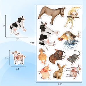 Pack 50 Pcs Farm Animal Stickers for Water Bottles Waterproof Laptop Luggage Computer Scrapbooking Teens Adults Girls Boys Cute Funny Aesthetic Sticker Packs Small Vinyl Decals