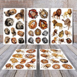 Pack 50 Pcs Cute Animal Lion Stickers for Water Bottles Waterproof Laptop Luggage Computer Scrapbooking Teens Adults Girls Kids Funny Aesthetic Sticker Packs Small Vinyl Decals