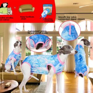 Wabdhaly Dog Surgery Recovery Suit for Small Female Spay,Anti Licking Dog Surgical Recovery Onesie,Tie Dye Blue Pink XS