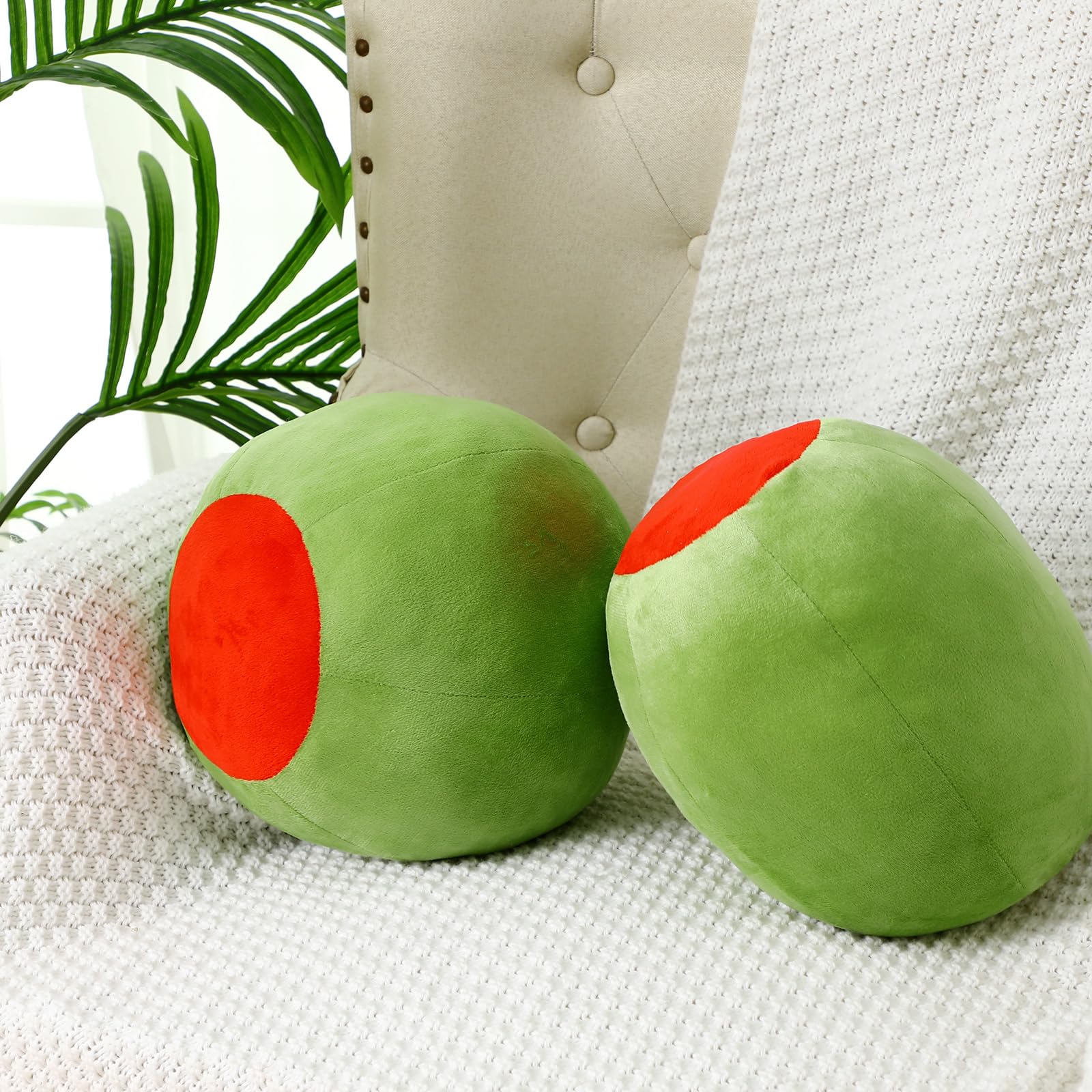 Beeveer Christmas Decorative Gift Cute Olive Plush Pillow Kawaii Fruit Hugging Plushies Soft Novelty Toy Cushion Seat Xmas Decor for Kids Girl Home