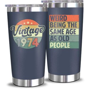 neweleven 50th birthday gifts for men women - 1974 50th birthday decorations for men women - gifts for men women turning 50-50 year old gifts for men, women, mom, dad, wife, husband - 20 oz tumbler