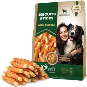 biscuits sticks dog treats chicken wrapped human grade meat - natural dried snacks rawhide - free & grain free long lasting chews for large & small dogs - best for training & healthy teeth