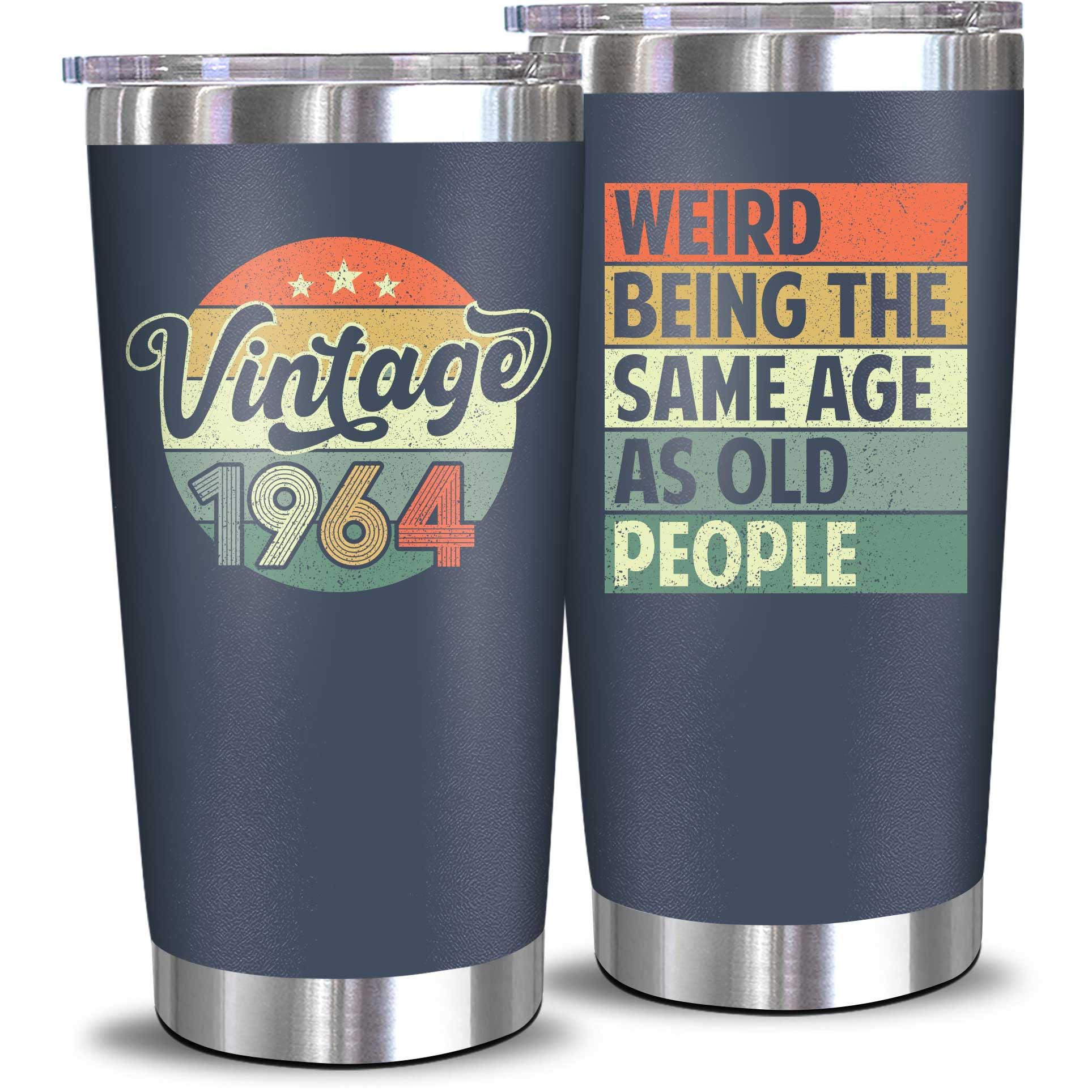 NewEleven 60th Birthday Gifts For Men Women - 1964 60th Birthday Decorations For Men Women - Gifts For Men Women Turning 60-60 Year Old Gifts For Men, Women, Mom, Dad, Wife, Husband - 20 Oz Tumbler